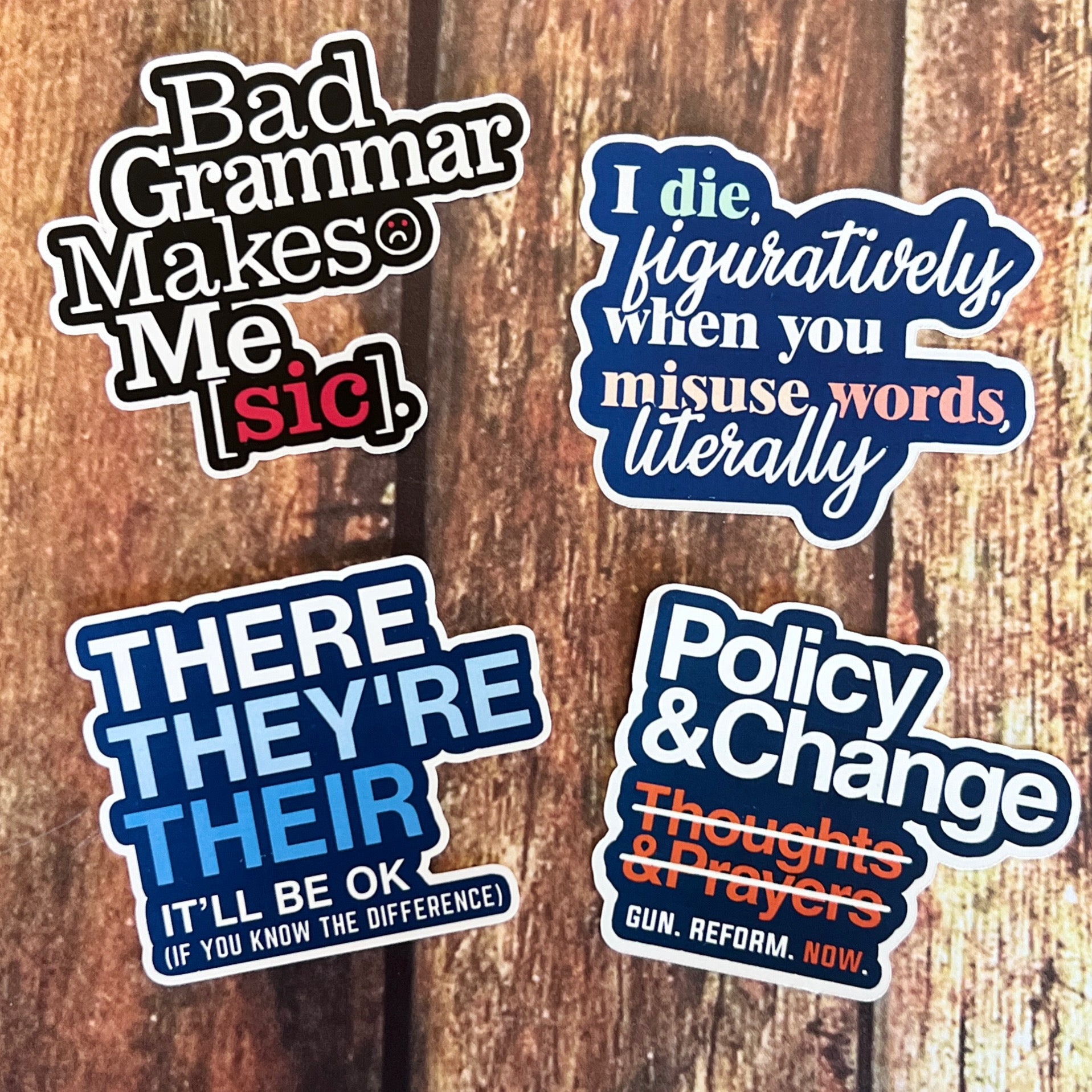 Grammar Stickers - Literally – Pretty Clever Words