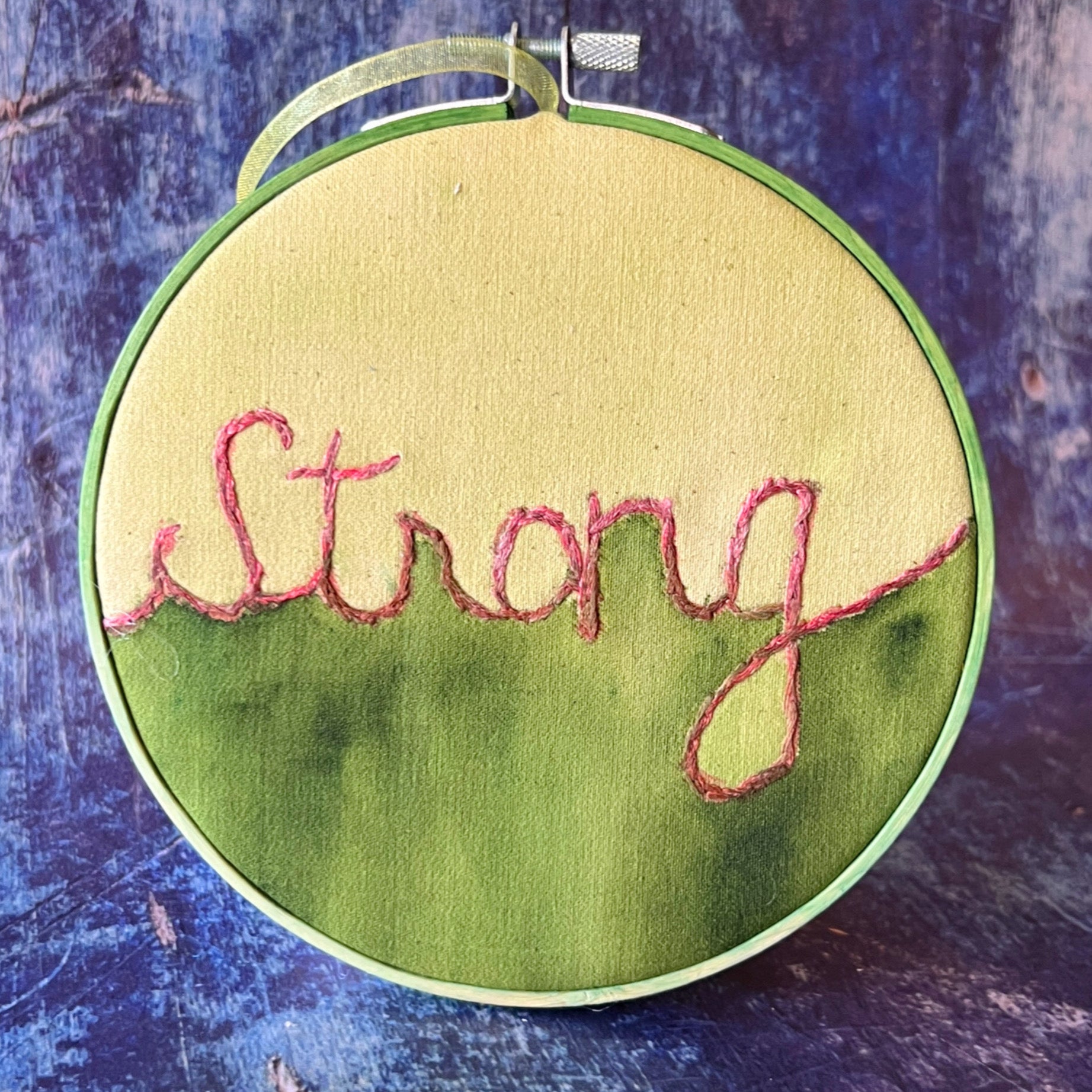 strong - single word hoop art – Pretty Clever Words
